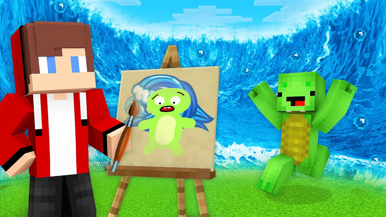 JJ Use DRAWING MOD to GET TSUNAMI for Mikey PRANK - Maizen Parody Video in Minecraft - Minecraft ...