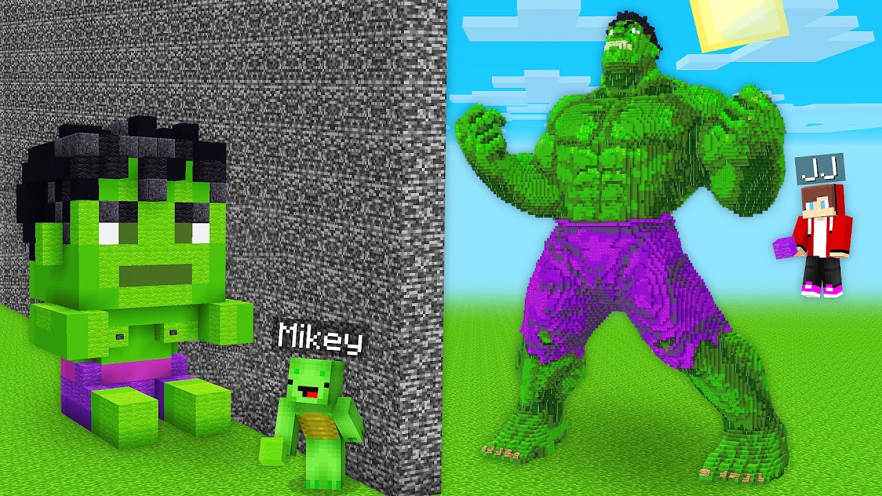 JJ and Mikey CHEATED with HULK SUPERHERO Build Battle in Minecraft (Maizen Mizen Mazien) Parody ...