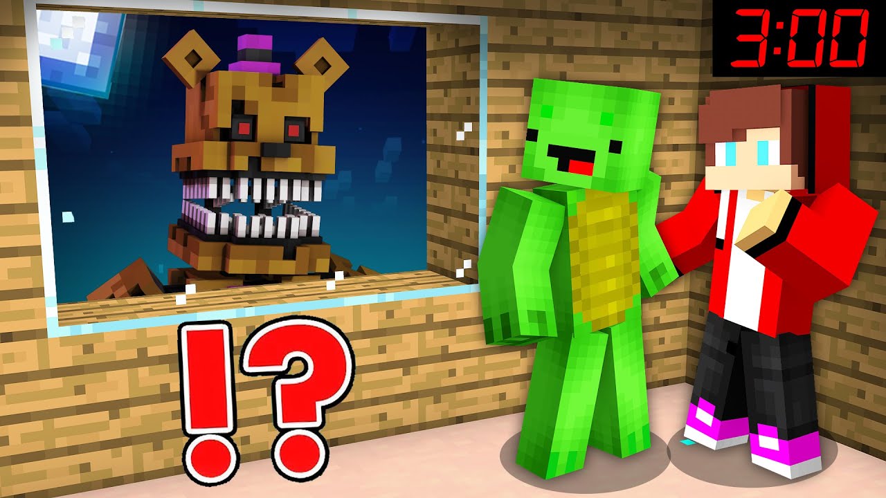 JJ and Mikey Escape From Five Nights Freddy's Fnaf At Night in Minecraft Challenge Maizen ...
