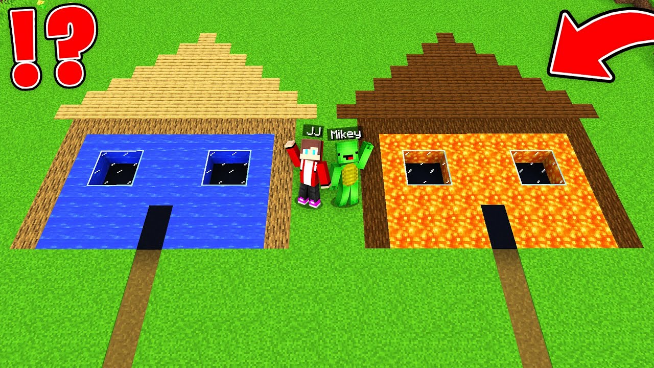JJ and Mikey Found NEW UNDERGROUND HOUSE : LAVA vs WATER in Minecraft Maizen! - Minecraft videos