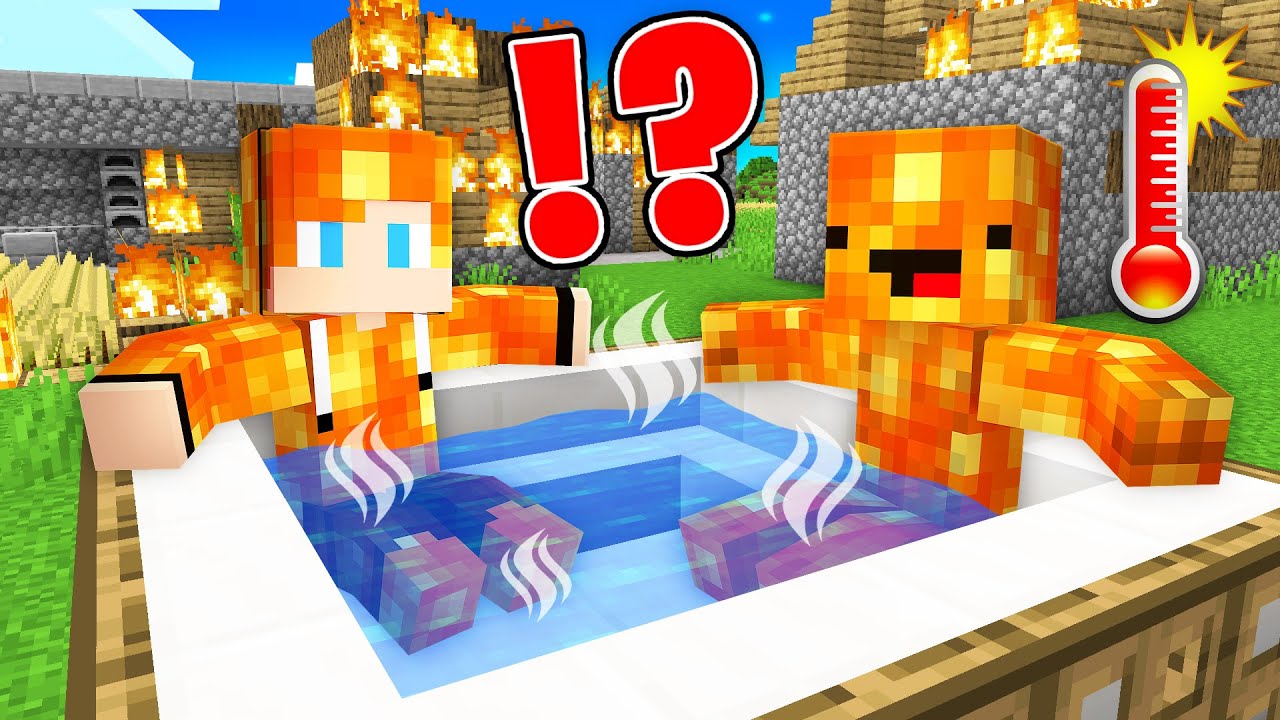 JJ and Mikey Surived 100 Days as LAVA in Minecraft - Maizen - Minecraft videos