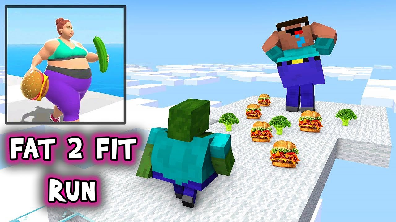 Monster School : FAT 2 FIT RUN CHALLENGE - Minecraft Animation ...