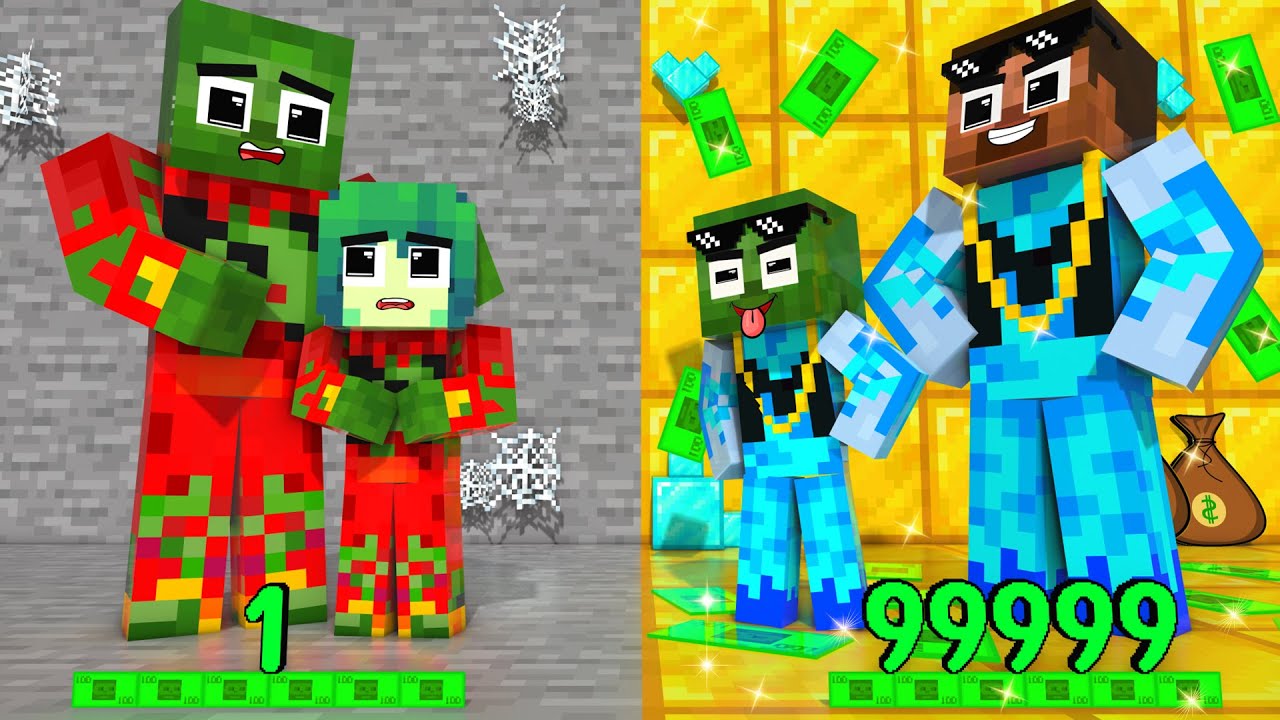 Monster School : Zombie x Squid Game Doll Become Rich - Minecraft ...