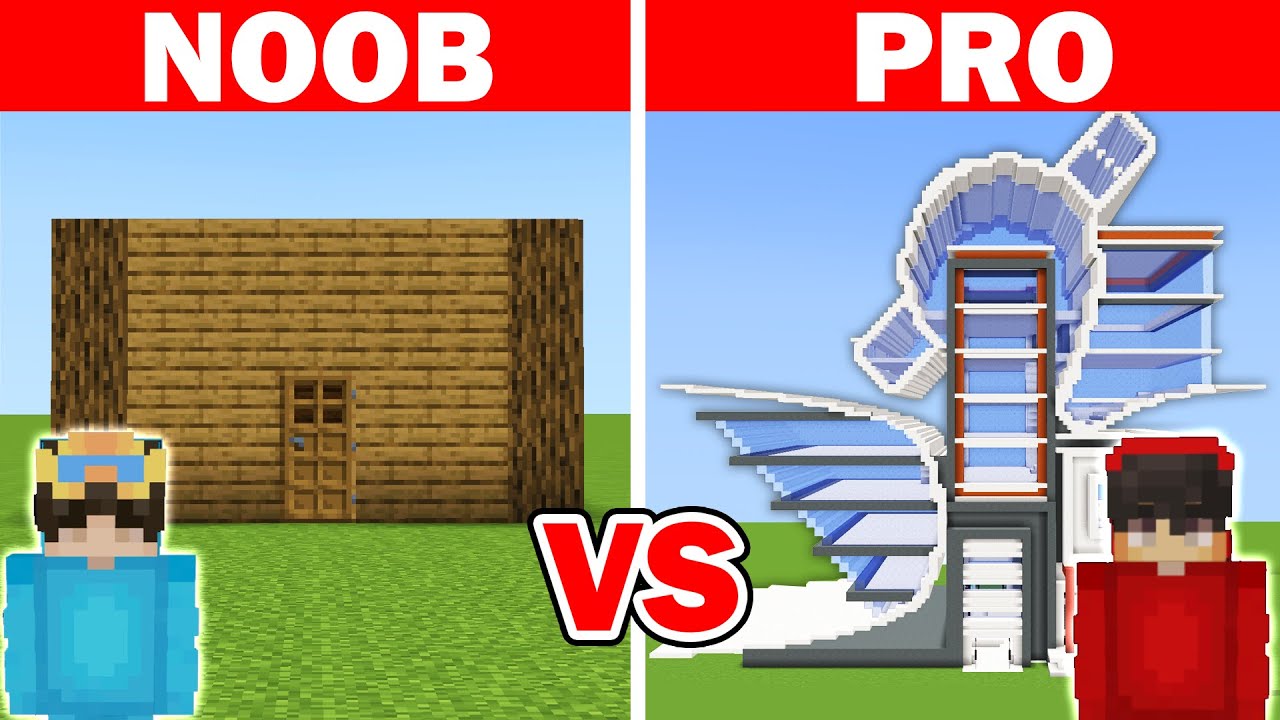 NOOB vs HACKER: I Cheated in a Build Challenge (Minecraft) - Minecraft videos