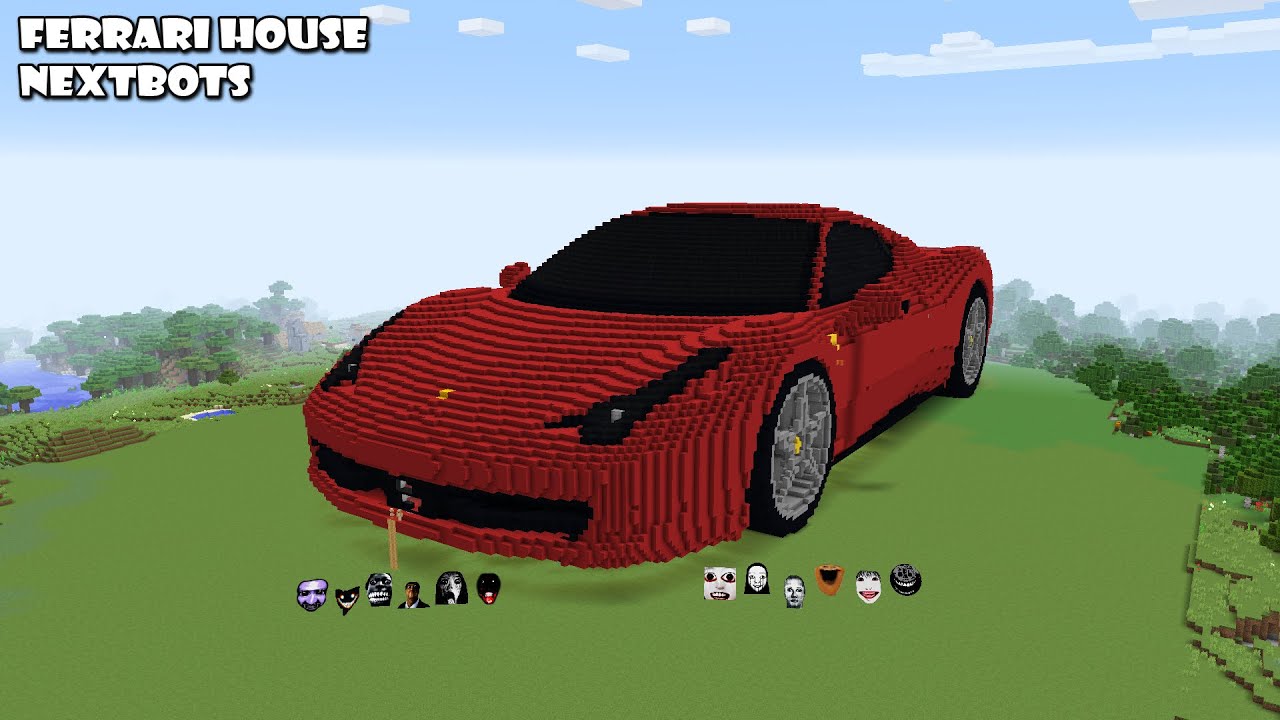 SURVIVAL FERRARI CAR HOUSE WITH 100 NEXTBOTS in Minecraft! Gameplay ...