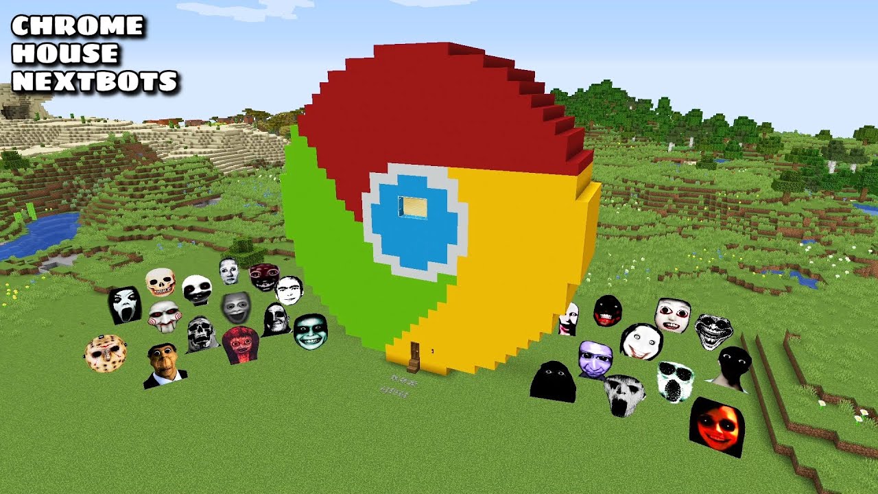 SURVIVAL GOOGLE CHROME HOUSE WITH 100 NEXTBOTS in Minecraft - Gameplay ...