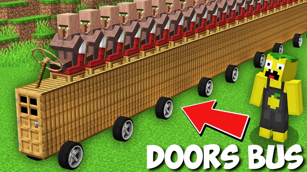 Where is THIS LONGEST DOORS BUS WITH VILLAGERS GOING in Minecraft ? NEW ...