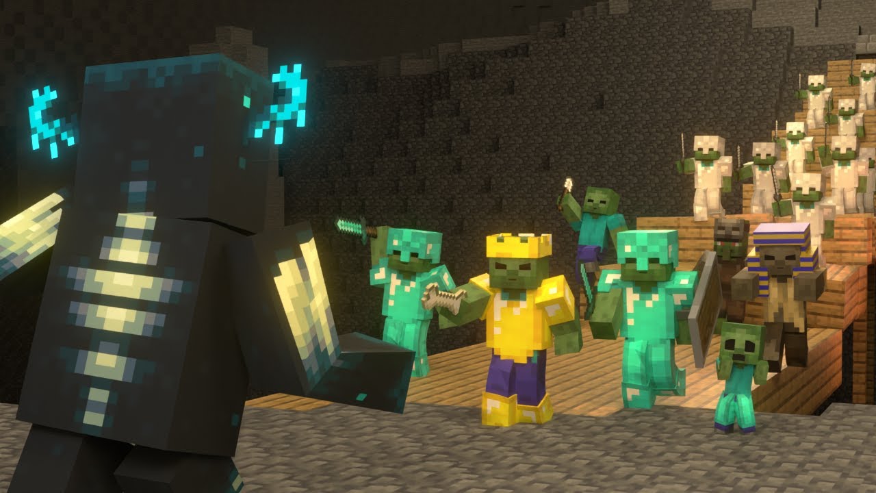 Zombie Army Vs Warden (Minecraft Animation) - Minecraft videos