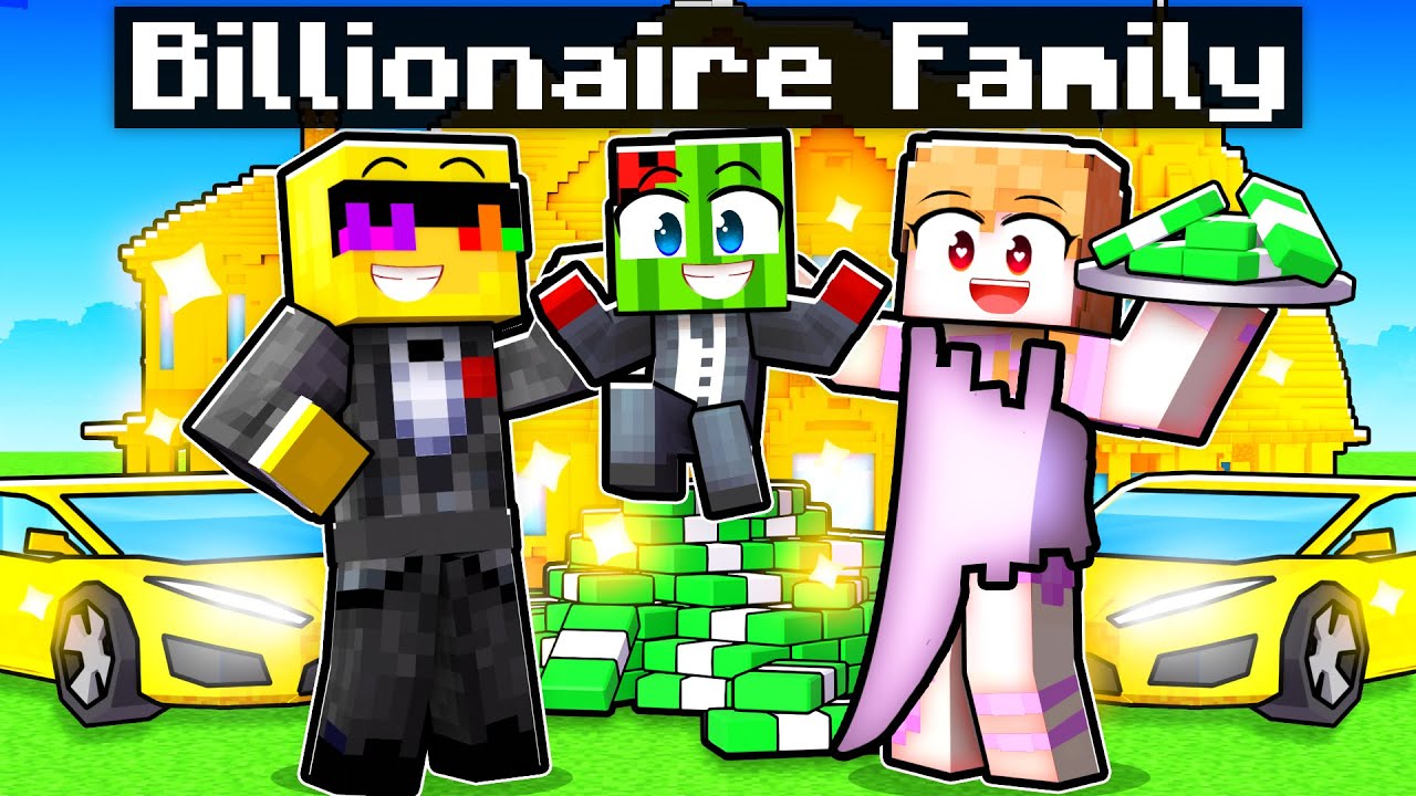 Adopted by Billionaire Parents in Minecraft! - Minecraft videos