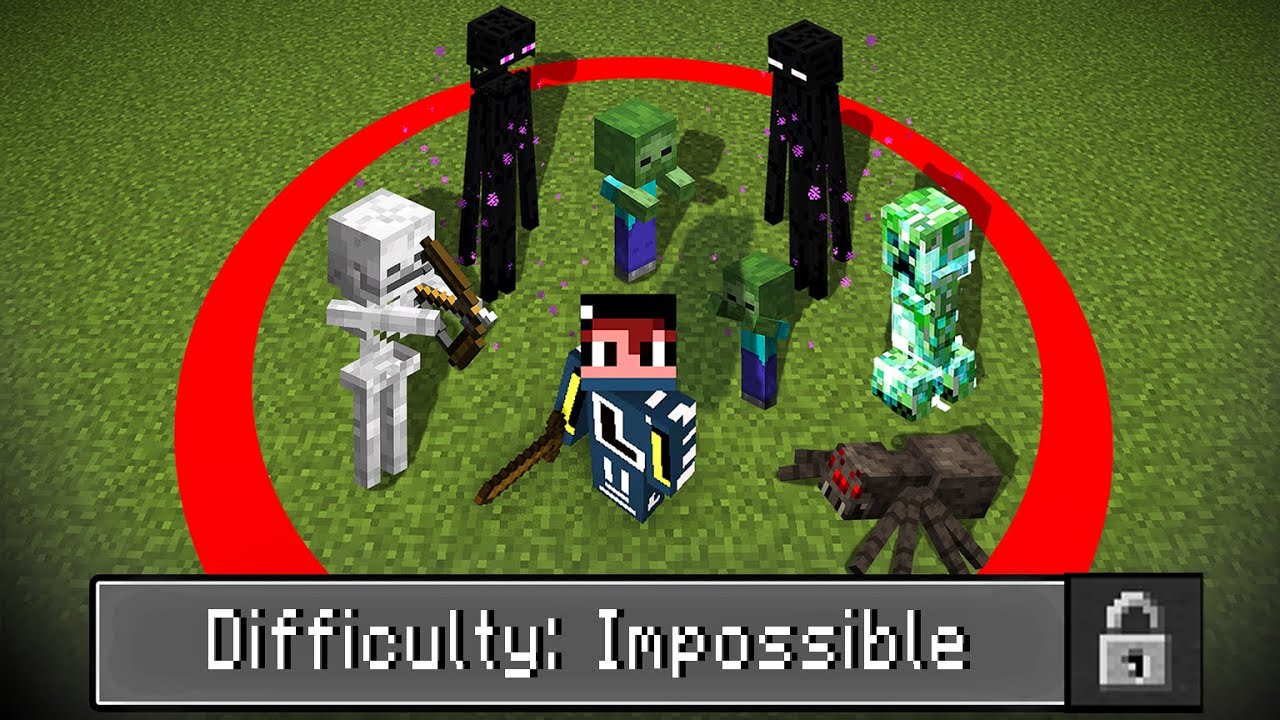 Can I Beat Minecraft IMPOSSIBLE DIFFICULTY?? - Minecraft videos