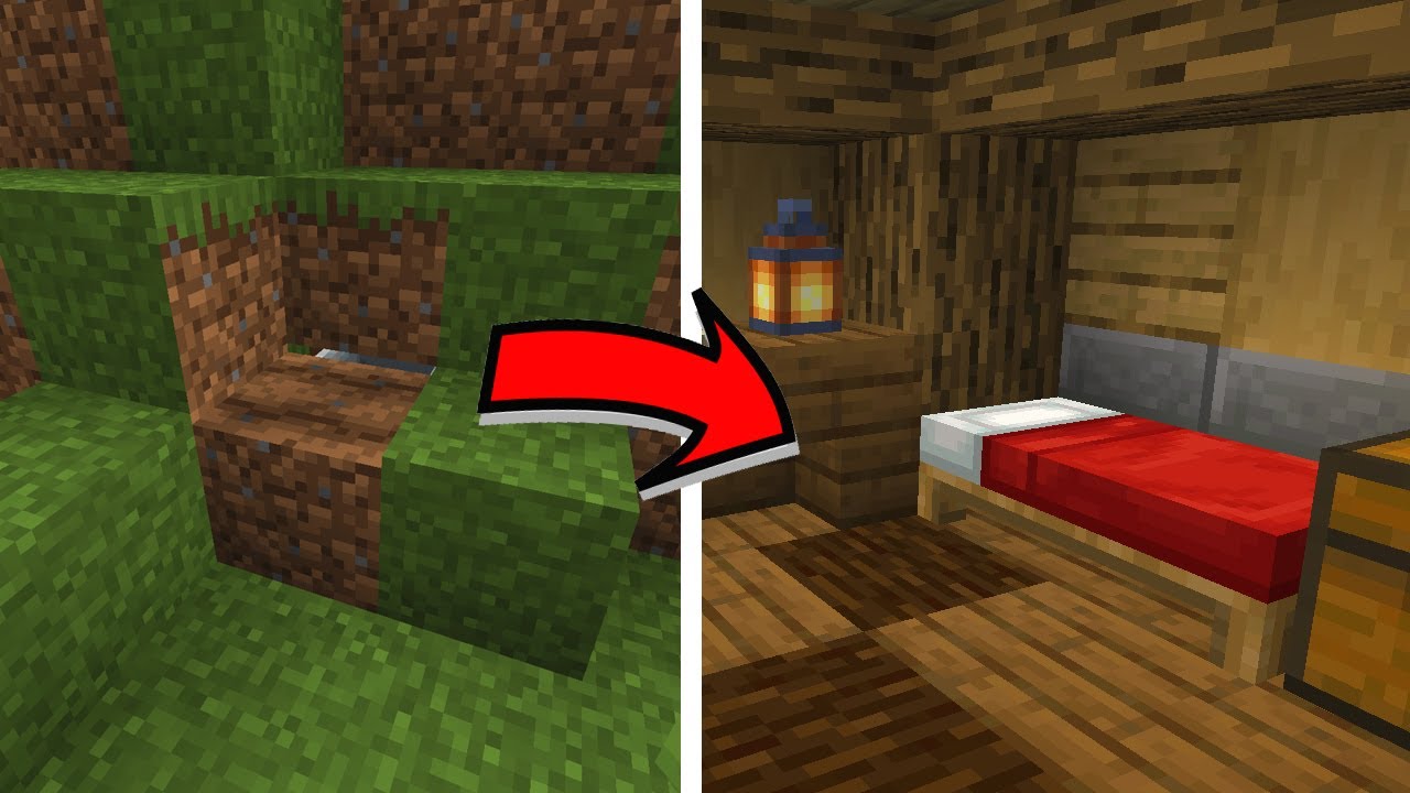 EASY Secret Minecraft Hidden Base Ideas (No Redstone) - Minecraft videos