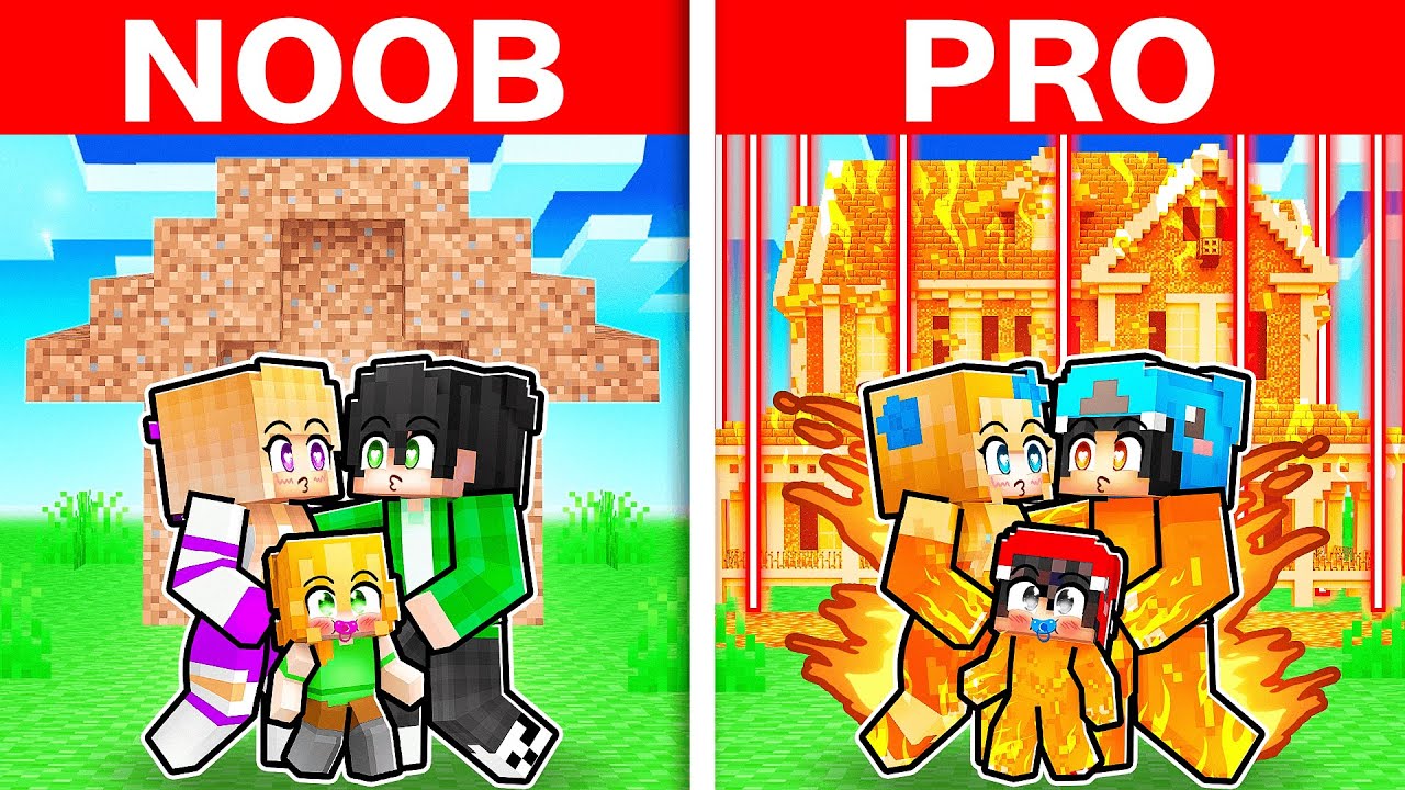 Having a NOOB vs PRO ELEMENTAL Family In Minecraft! - Minecraft videos