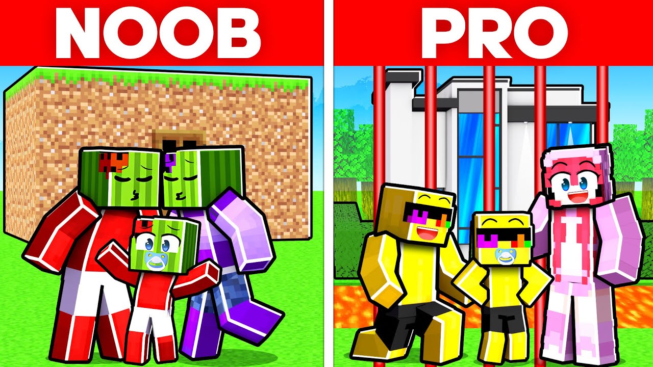 Having a NOOB vs PRO Family In Minecraft! - Minecraft videos