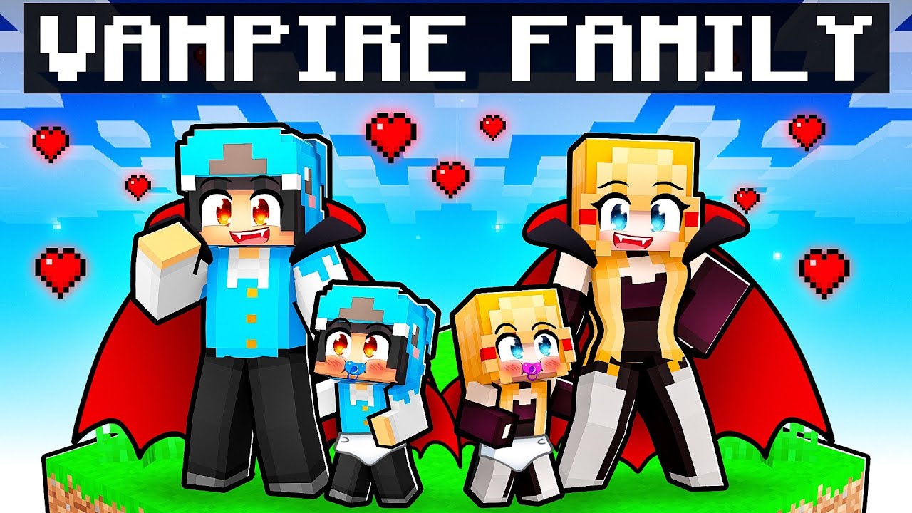 Having a VAMPIRE FAMILY in Minecraft! - Minecraft videos