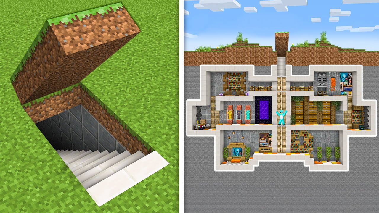 How To Build a Modern Secret Base in Minecraft - Minecraft videos