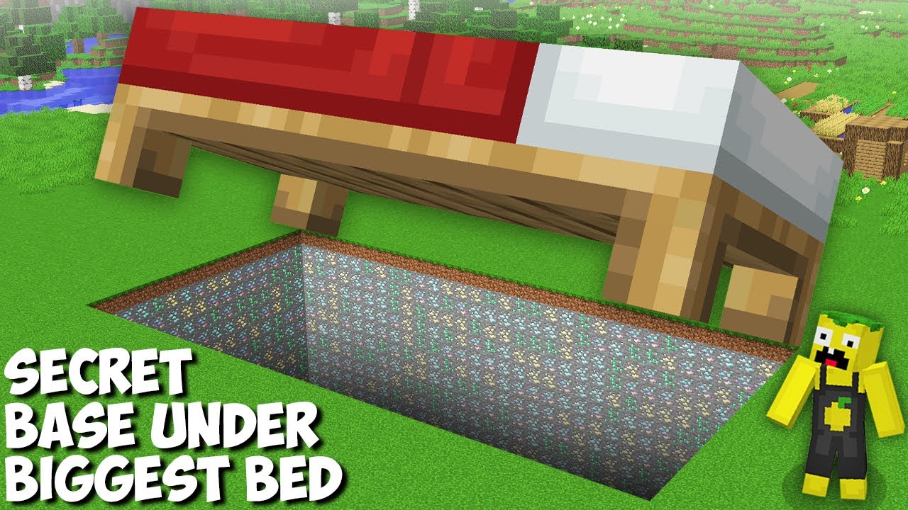 I Found BIG PASSAGE UNDER HUGE BED WITH SUPER ITEMS in Minecraft ? SECRET BASE ! - Minecraft videos