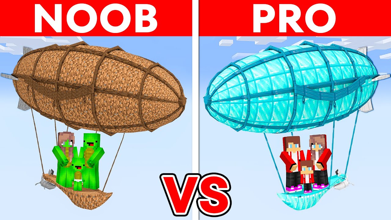 MAIZEN FAMILY: NOOB vs PRO: AIRSHIP HOUSE Build Challenge to Protect My ...