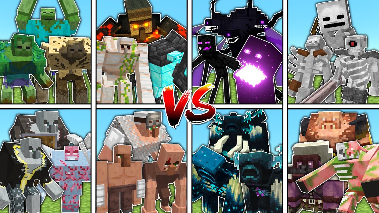 Massive MOB FAMILY TOURNAMENT - Minecraft Mob Battle - Minecraft videos