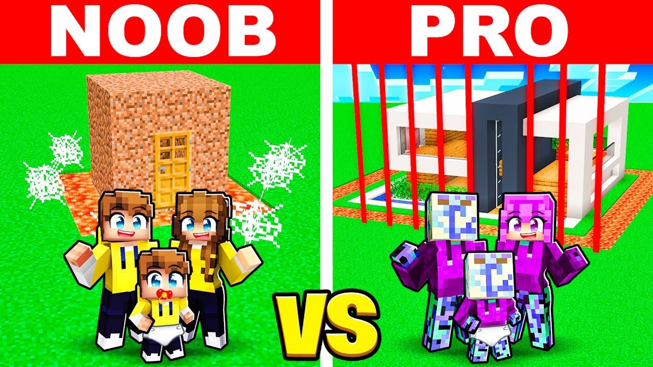 Minecraft: NOOB vs PRO: SAFEST SECURITY HOUSE BUILD CHALLENGE TO PROTECT MY FAMILY - Minecraft ...