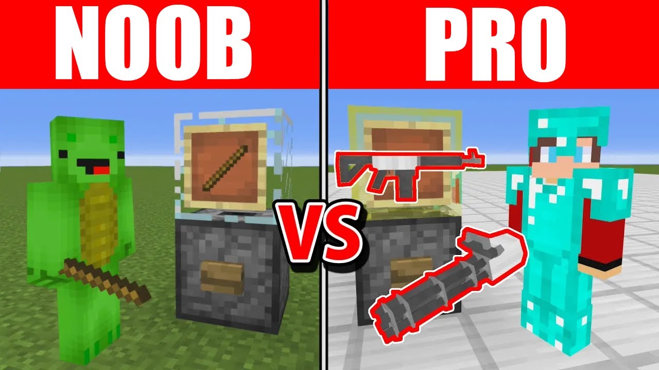 Minecraft NOOB vs PRO: The Roulette of OP Weapons - Minecraft videos