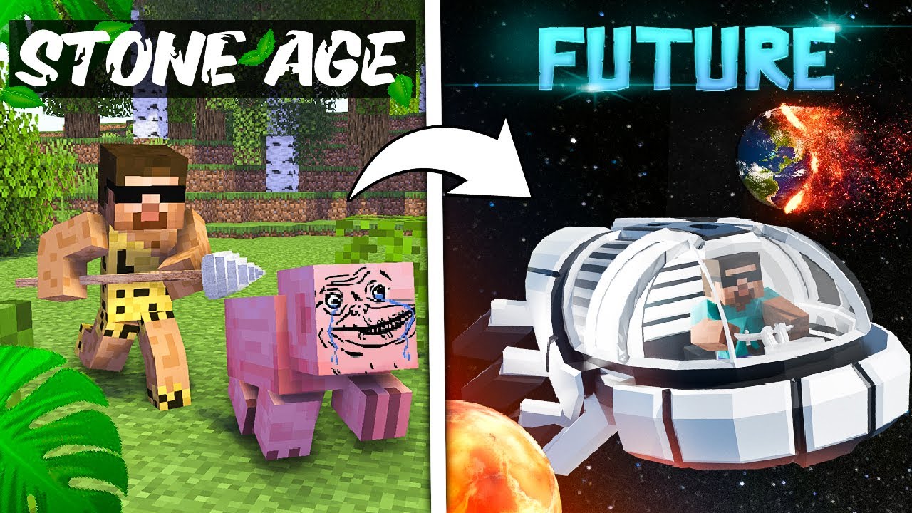STONE AGE TO FUTURE IN MINECRAFT - Minecraft videos