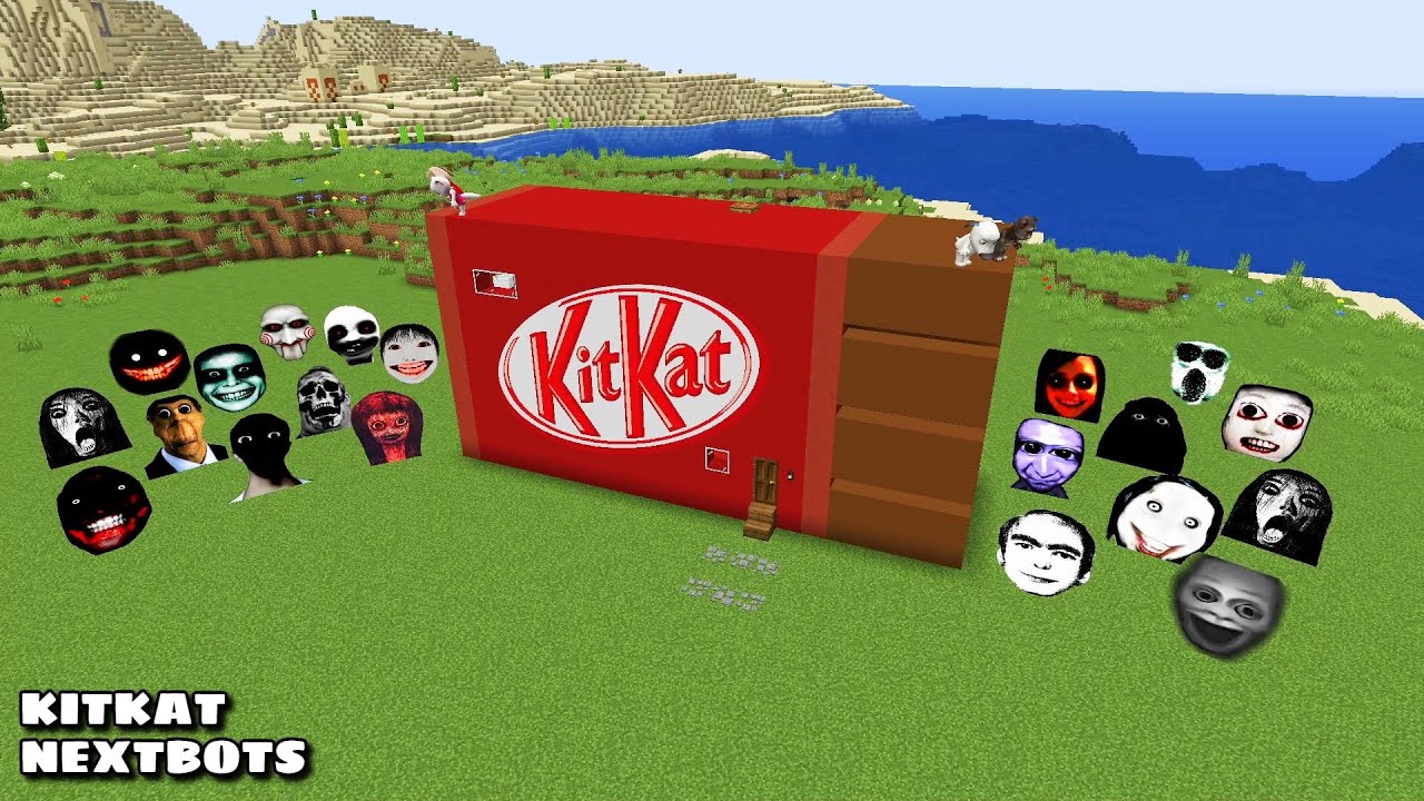 SURVIVAL KITKAT HOUSE WITH 100 NEXTBOTS in Minecraft - Gameplay ...