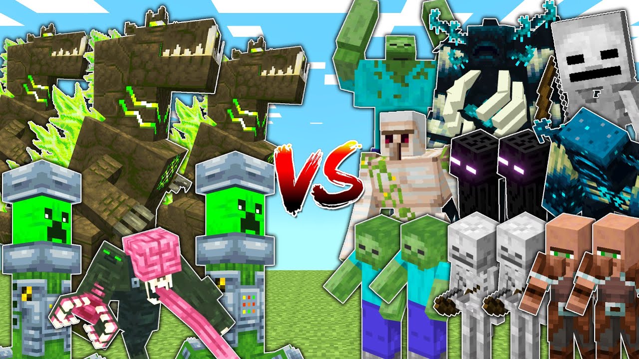 TREMORZILLA ARMY vs MINECRAFT in Mob Battle - Minecraft videos