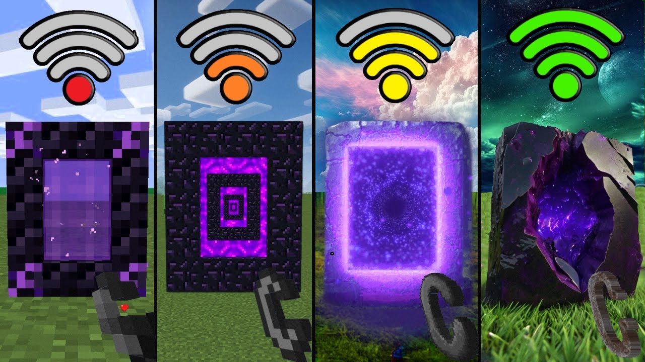 all nether portal with different Wi-Fi in Minecraft - Minecraft videos