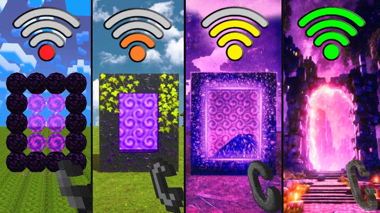 nether portal with different Wi-FI in Minecraft - Minecraft videos