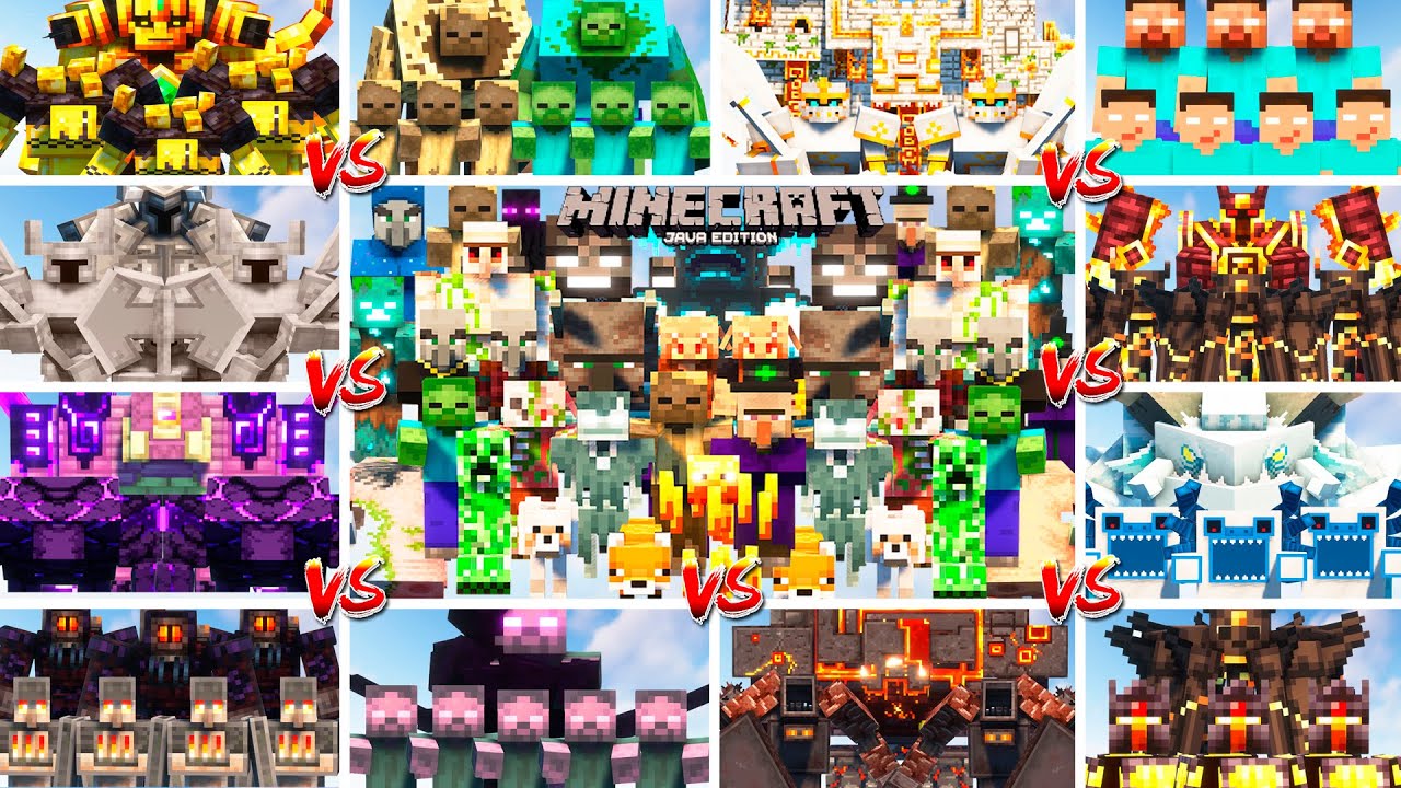 ALL MINECRAFT MOBS vs ALL BOSSES ARMY TOURNAMENT in Minecraft Mob ...