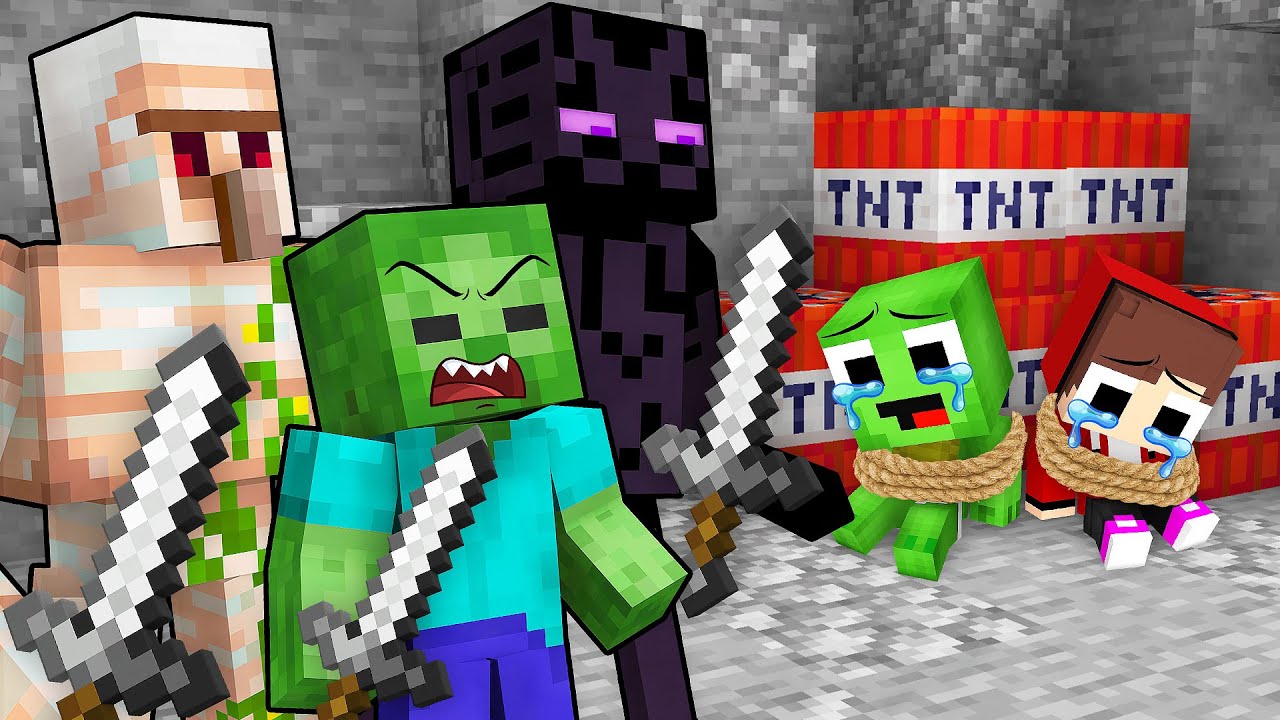 Baby JJ and Baby Mikey Were Kidnapped By MOBS in Minecraft (Maizen ...