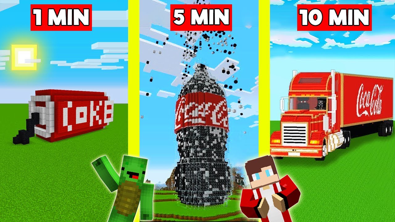 COCA-COLA BUILD BATTLE In Minecraft - NOOB VS PRO CHALLENGE - Maizen Mizen Mazien Parody ...