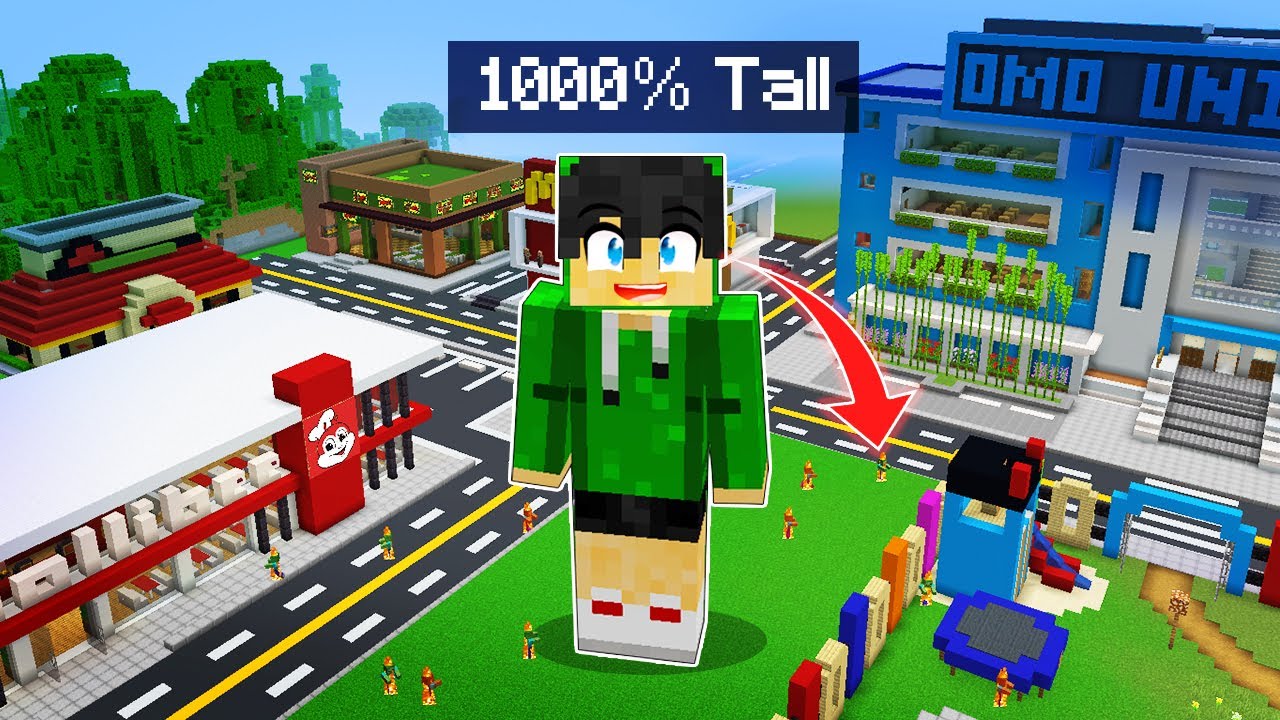 Esoni Got 1000% TALL in Minecraft OMOCITY (Tagalog) - Minecraft videos