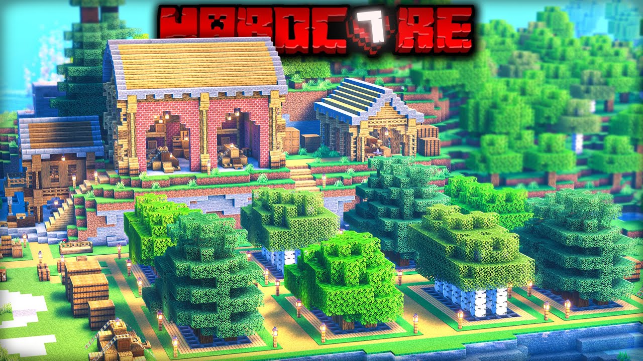 I Built a HUGE WOOD FACTORY in Minecraft Hardcore - Minecraft videos