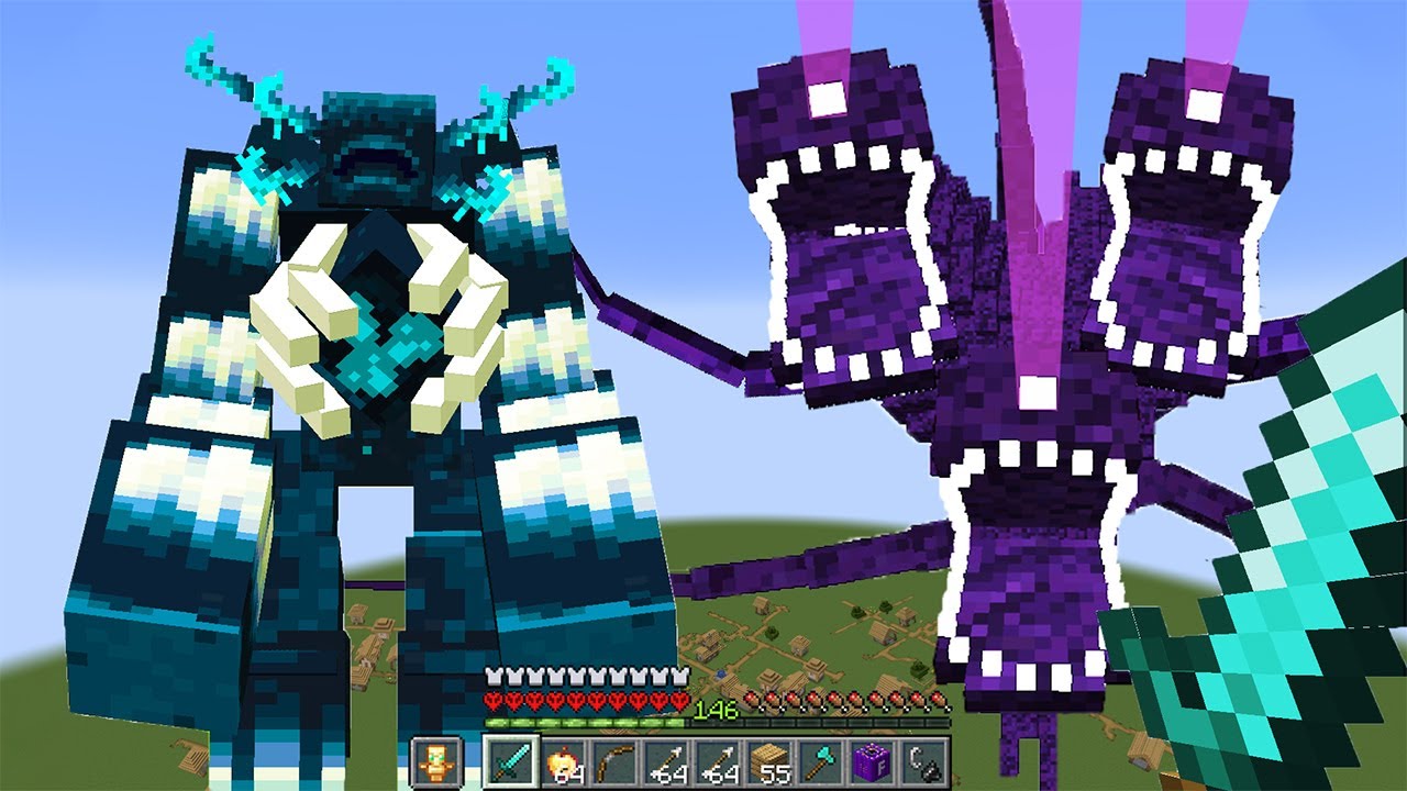 I fought with Mutant Warden and Wither Storm at once in Survival ...