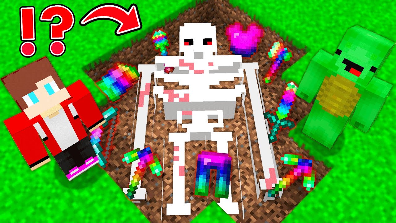 JJ AND MIKEY FOUND THE CORPSE OF A RAINBOW GOLEM in Minecraft ! SECRET ...
