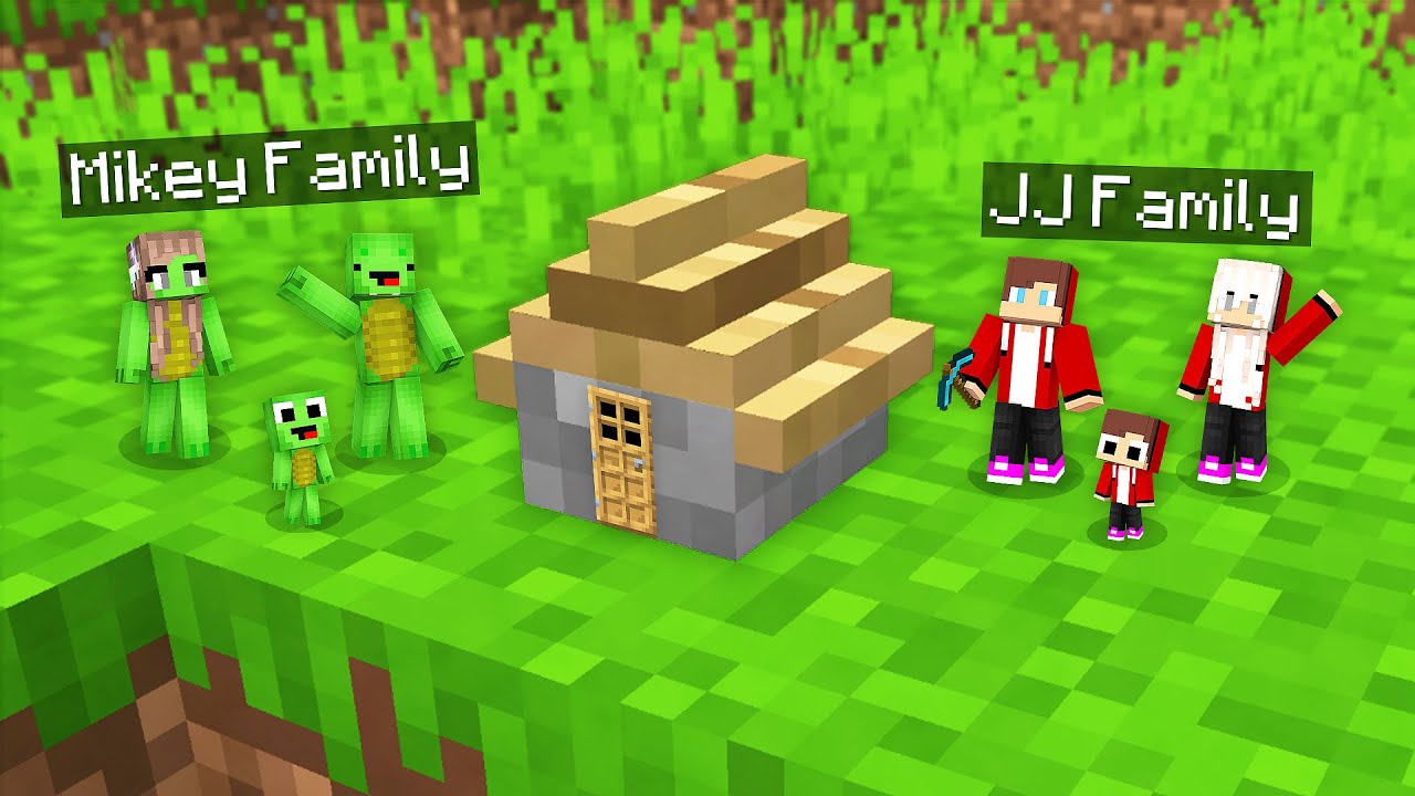 JJ Family and Mikey Family found TINY HOUSE in Minecraft (Maizen) - Minecraft videos