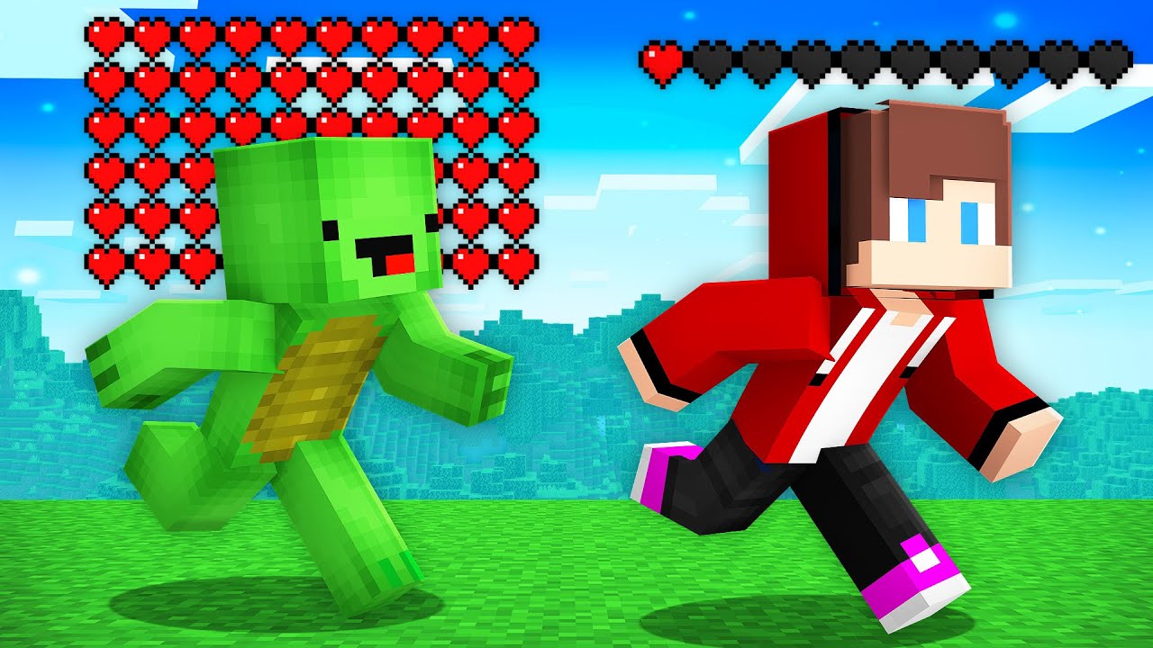 JJ Having 1 HP Speedrunner vs Mikey Having 0 HP Hunter in Minecraft Maizen! - Minecraft videos