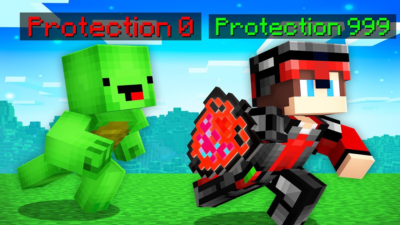 JJ Having 999 PROTECTION Speedrunner vs Mikey Having 0 PROTECTION Hunter in Minecraft Maizen ...