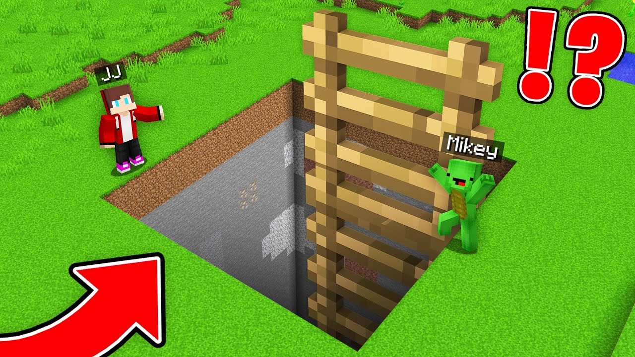 JJ and Mikey Found NEW BIGGEST LADDER in GIANT PIT in Minecraft Maizen! - Minecraft videos