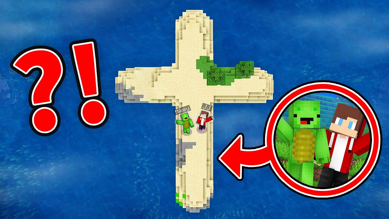 JJ and Mikey Found Scary CROSS Island in BLOOD OCEAN - Maizen Parody ...