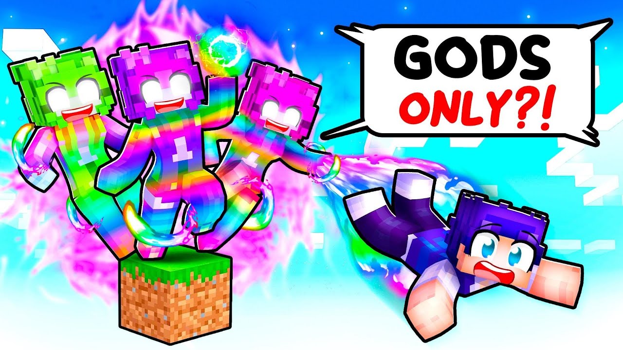 LOCKED On GOD MODE ONLY ONE BLOCK In Minecraft! - Minecraft videos