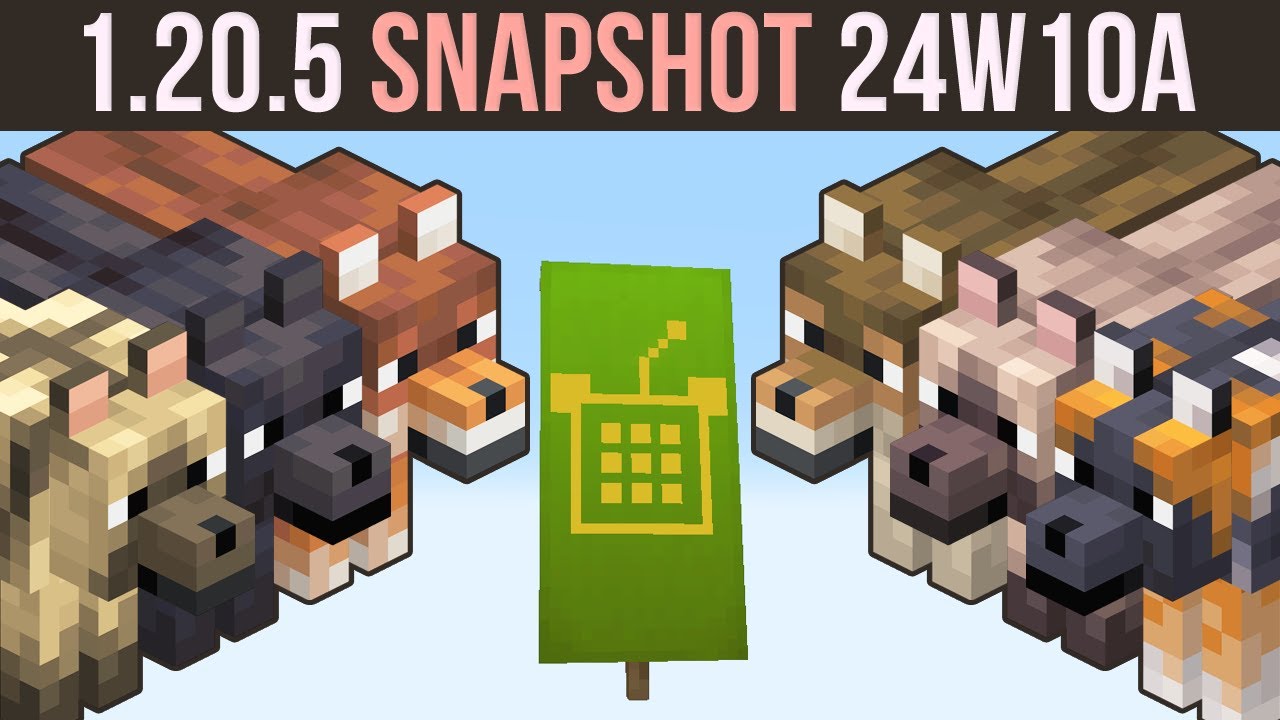 Minecraft 1.20.5 Snapshot 24W10A | 8 New Wolves & Custom Banners ... Minecraft 1.20.5 Snapshot 24W10A | 8 New Wolves & Custom Banners ...