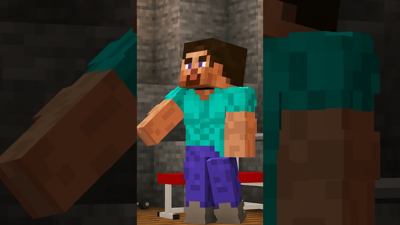 Minecraft with a BODYBUILDER #shorts - Minecraft videos