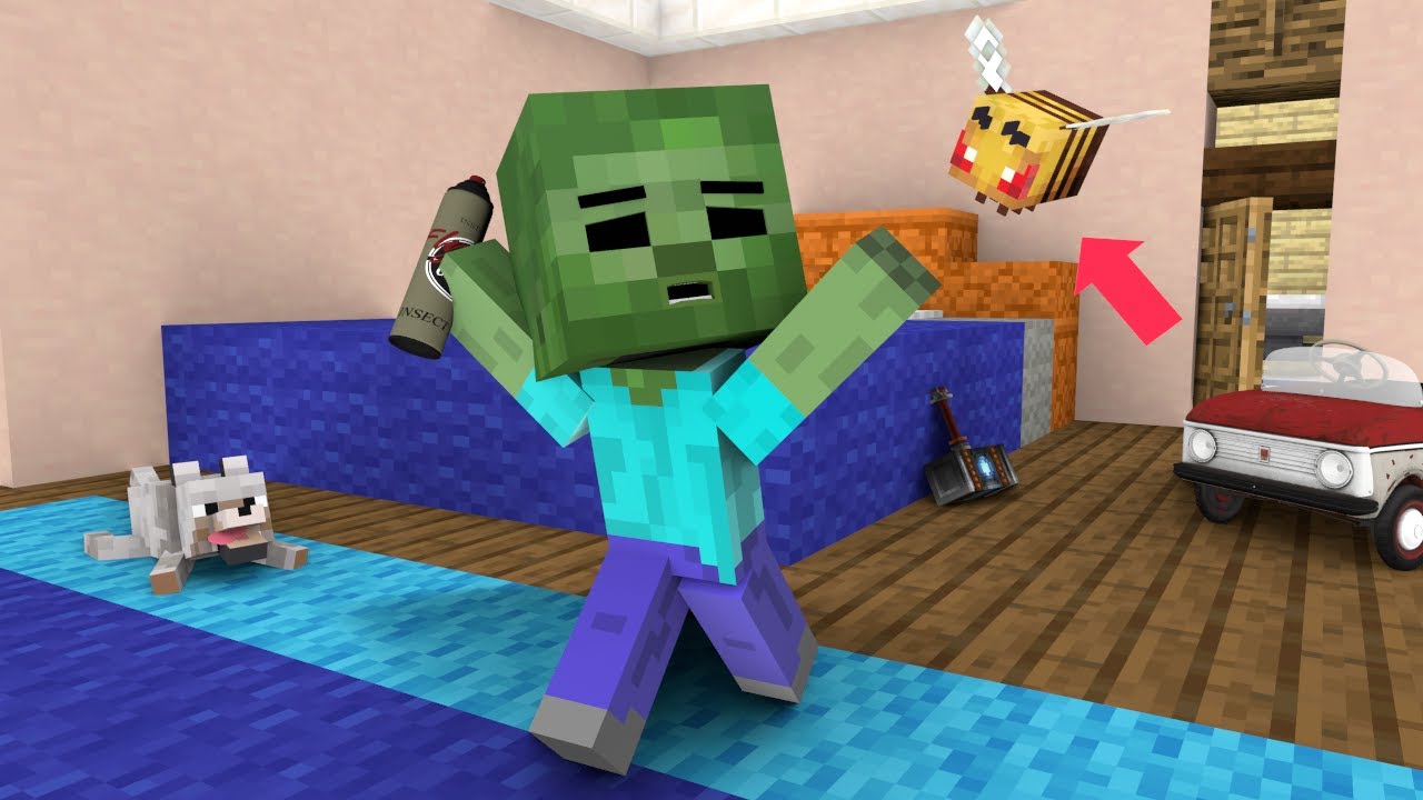 Monster School : Zombie Boy And Bee - Minecraft Animation - Minecraft ...