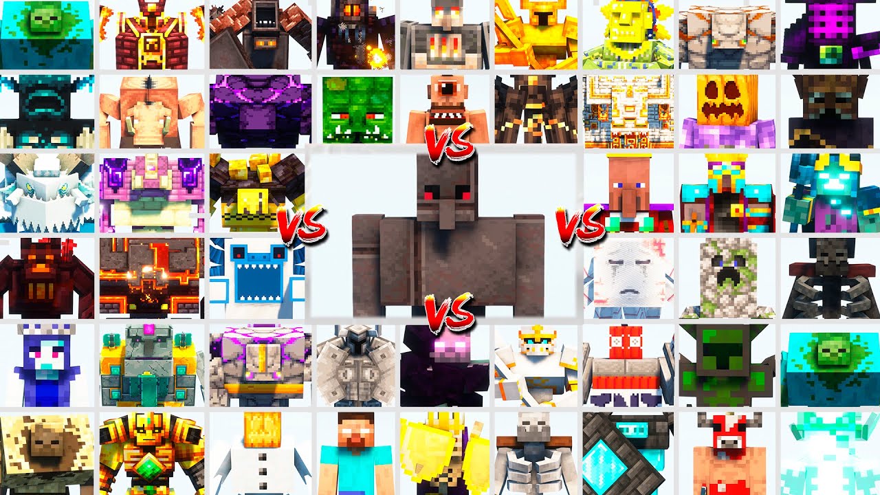 NETHERITE GOLEM vs ALL OP BOSSES Tournament in Minecraft Mob Battle ...