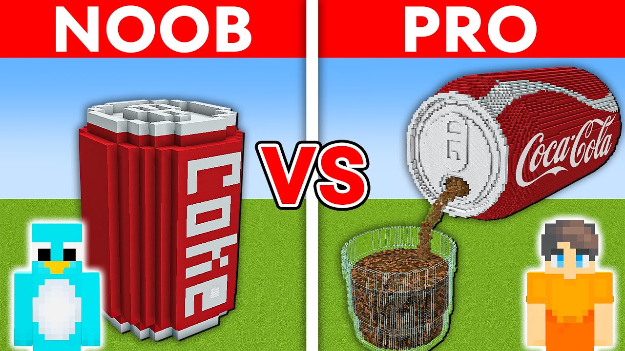 NOOB vs PRO: COCA COLA House Build Challenge in Minecraft - Minecraft ...