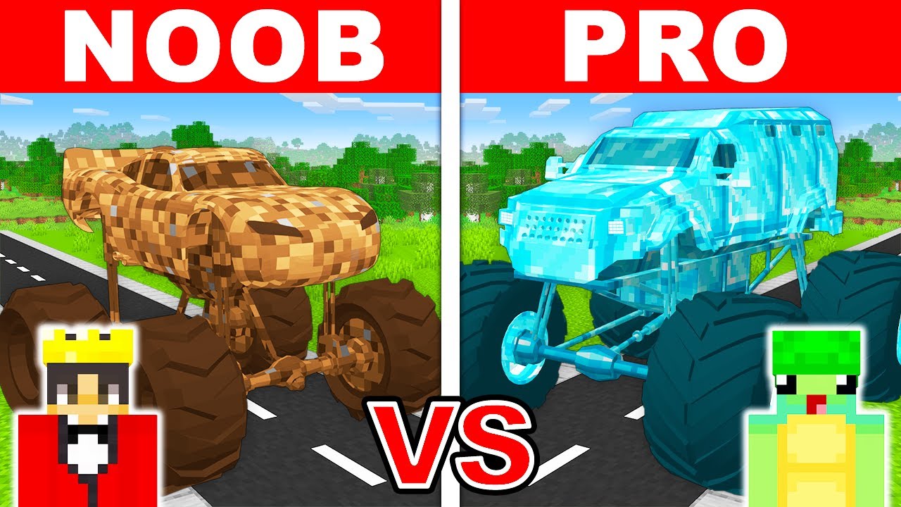 NOOB vs PRO: MONSTER TRUCK House Build Challenge in Minecraft ...