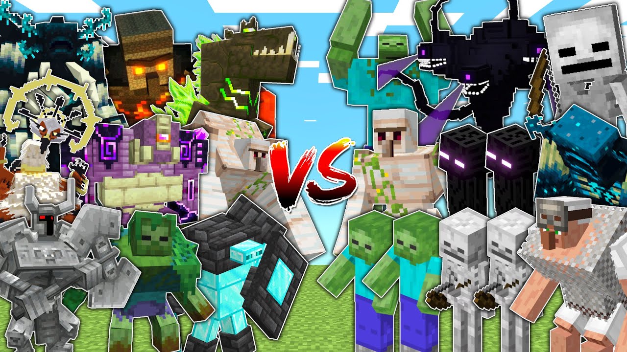 OP BOSSES vs MINECRAFT in Mob Battle - Minecraft videos