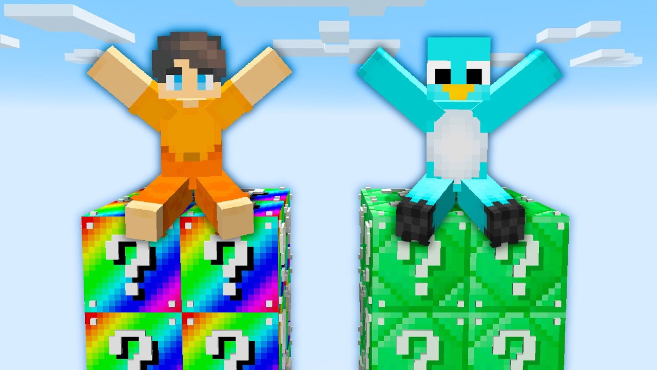 Playing a Lucky Block Tower Race in Minecraft - Minecraft videos